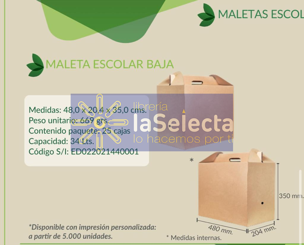 CAJA UTILES ESCOLARES 48X20 4X35 KRAFT EDIPAC